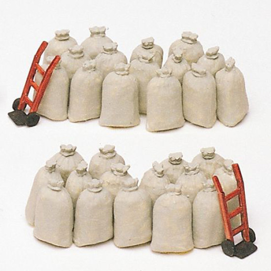 OO model railway Sacks and Sack barrows OO Preiser 17102
