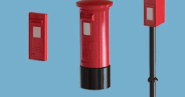 Model Post Boxes for N gauge model railway Peco 5191