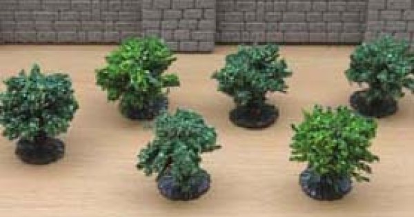 Model railway and wargame Bushes or Trees 25mm tall