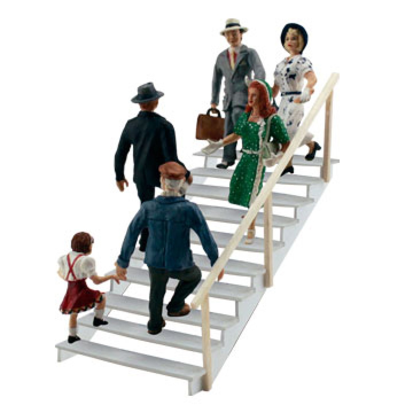 Model people walking up and down the Stairs OO