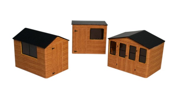 Model railway Garden sheds and Summer house, Brown ATD004