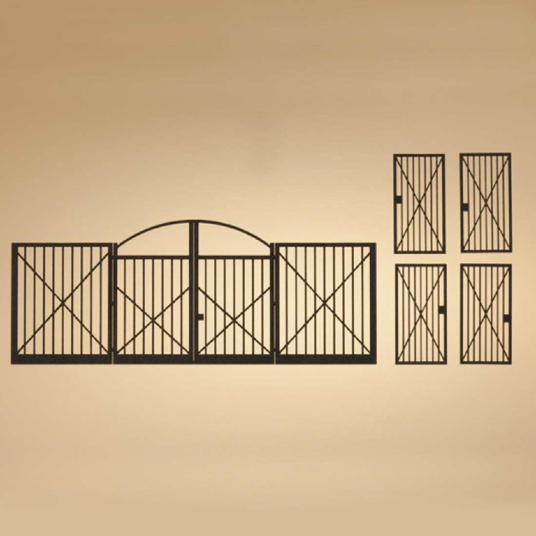 Model Wrought-Iron Factory or Works Gates OO