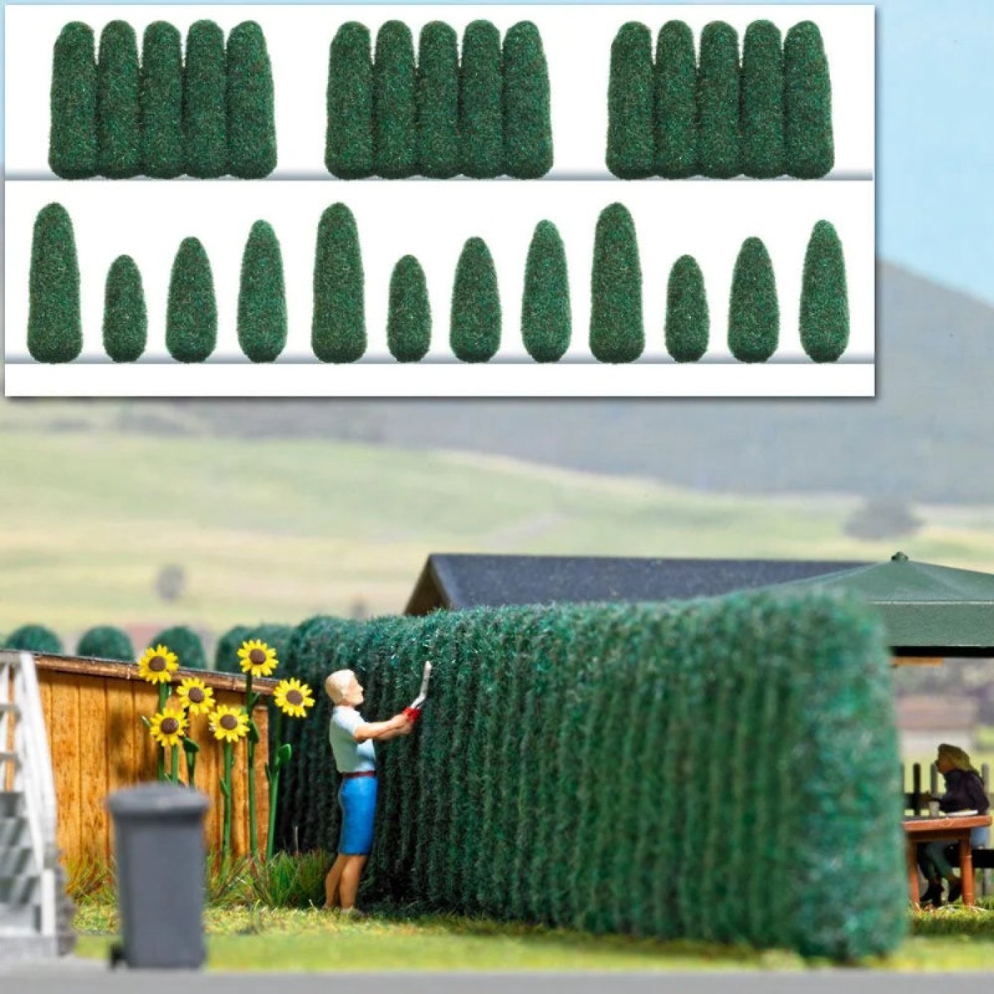 Model Trees or Hedge Leylandii Conifer 28mm Tall Noch 21547