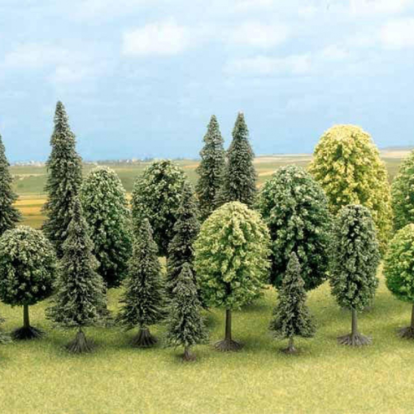 Model railway Forest Trees 30-55mm tall