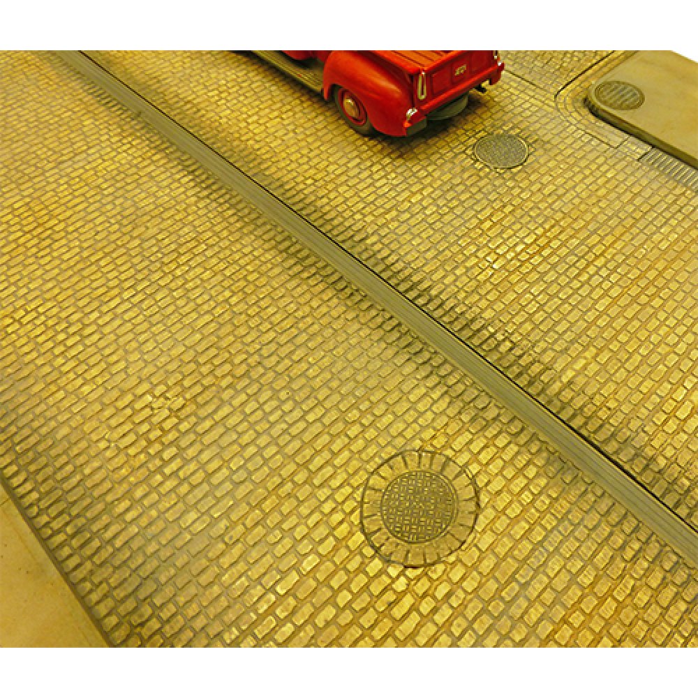 Model Cobblestone Road for OO railways