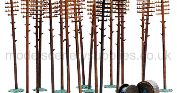 Model railway telegraph poles Dapol C024