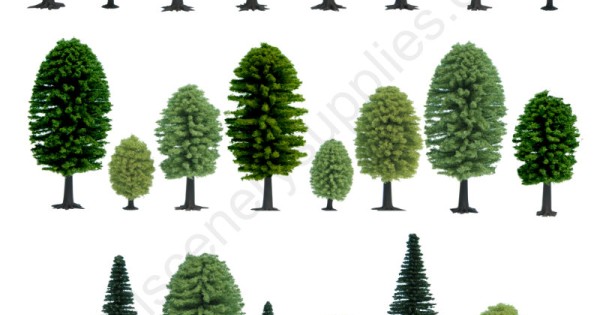 Model Mixed Forest Trees 50-130mm tall, pack of 30 from Gaugemaster GM1803