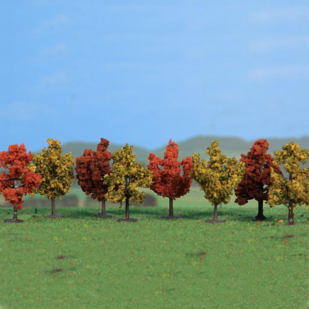 Model N gauge Autumn Trees 40mm Tall