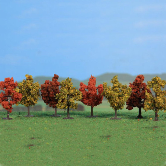 Model N gauge Autumn Trees 40mm Tall