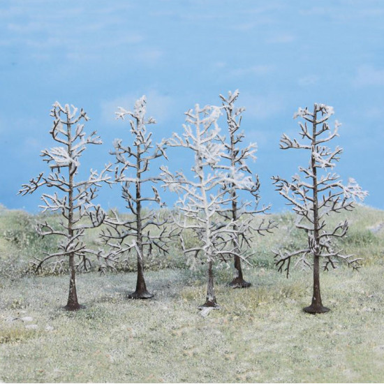 Model Winter Frosted Trees 100mm tall