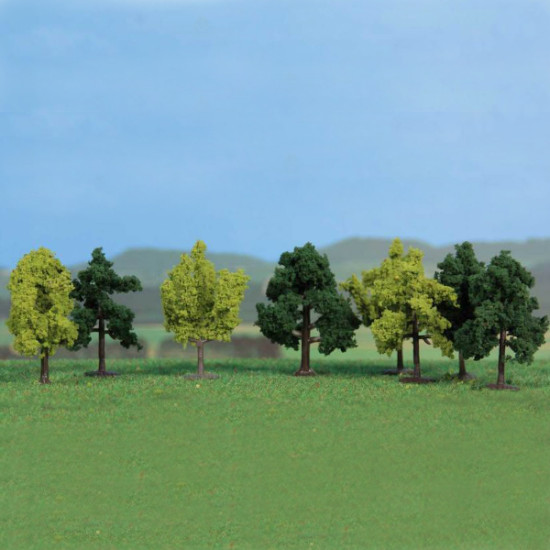 Model N gauge Mixed Trees 40mm Tall