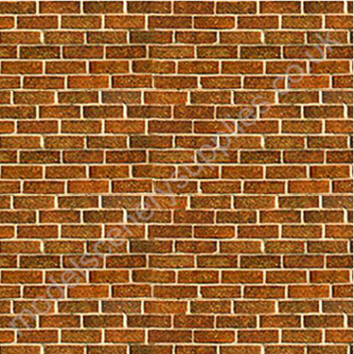 Model railway Building Paper Modern Red Brick O gauge BM006O