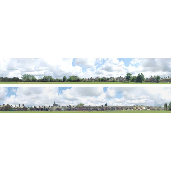 Model railway Backscene Into the town Pack 107B