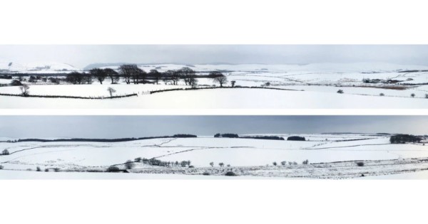 Model railway Backscene Winter Hills 402 N gauge Self-adhesive