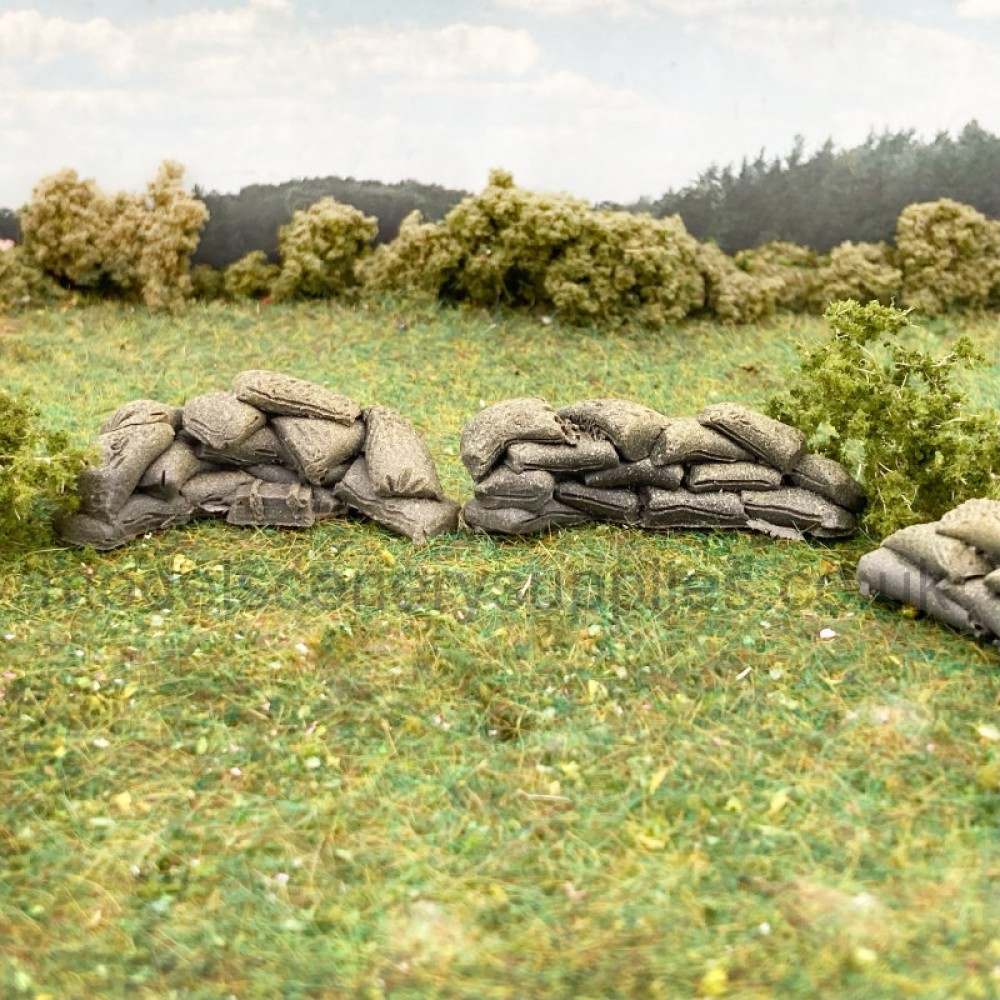 Model Sand bags Curved for model railways and 28mm gaming