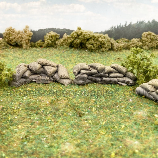 Model Sand bags Curved for model railways and 28mm gaming
