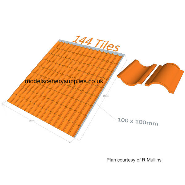 Model Roofing Tiles Pan-tiles 1:32 / 1:35 by Juweela 23272