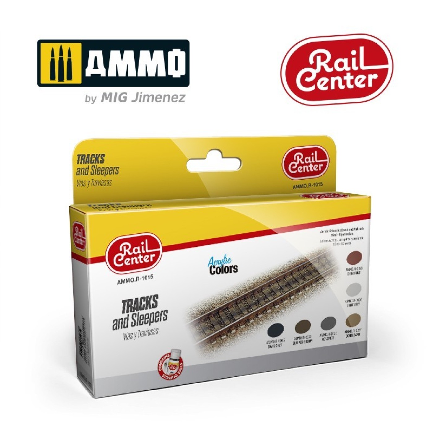 Model railway Tracks and Sleepers Paint Set by Rail Centre AMMO.R-1015