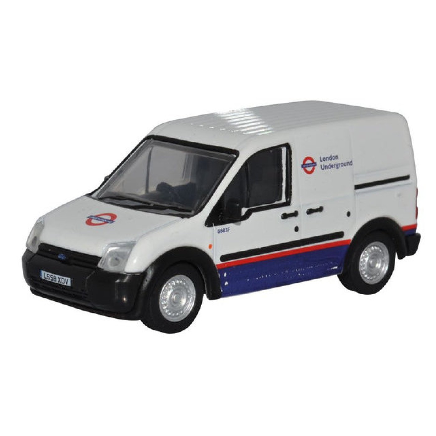 Model of Oxford Diecast Ford Transit Connect London Underground 1:76 scale