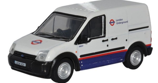 Model of Oxford Diecast Ford Transit Connect London Underground 1:76 scale