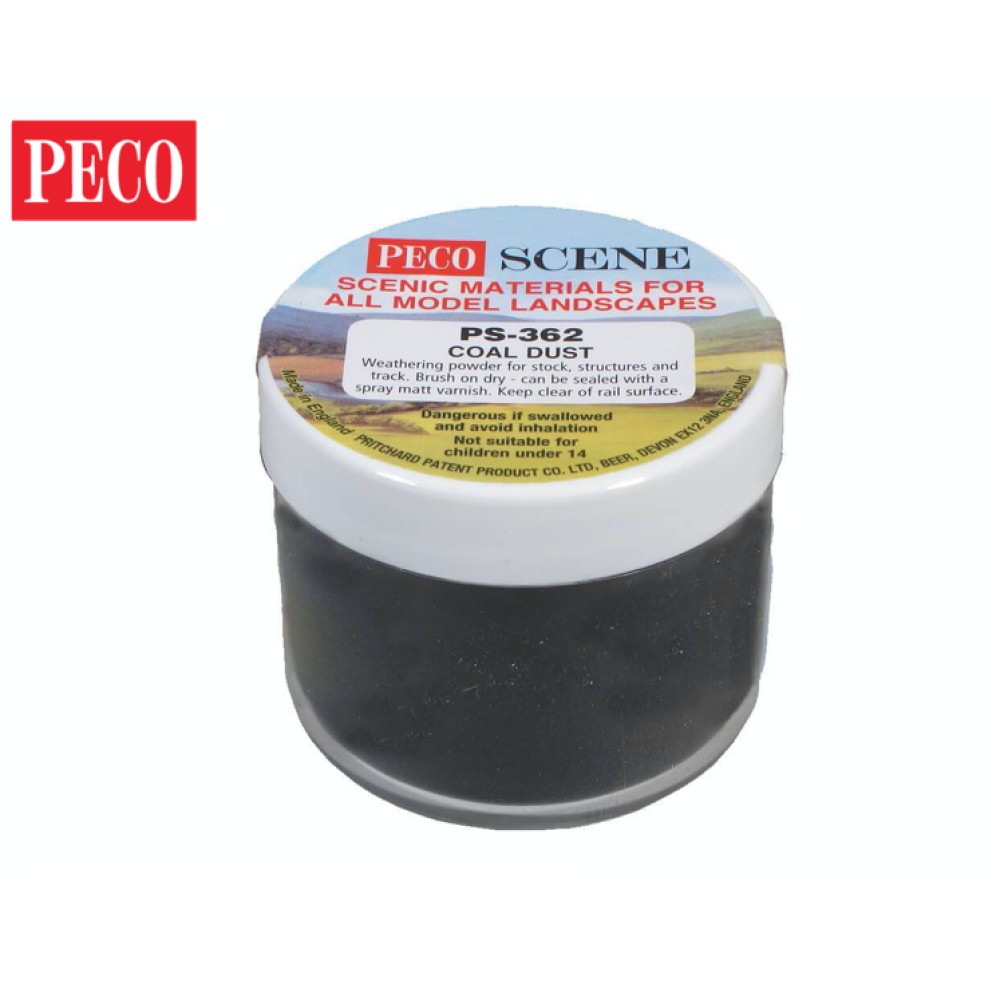 Model Railway Weathering Powder Coal Dust from Peco PS-362