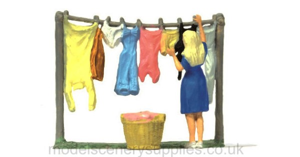 Model Washing line wash day OO