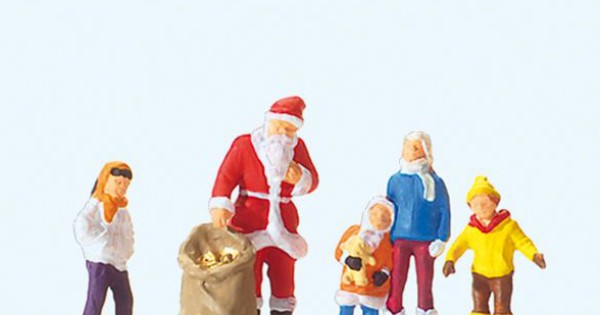 Model Father Christmas with Children