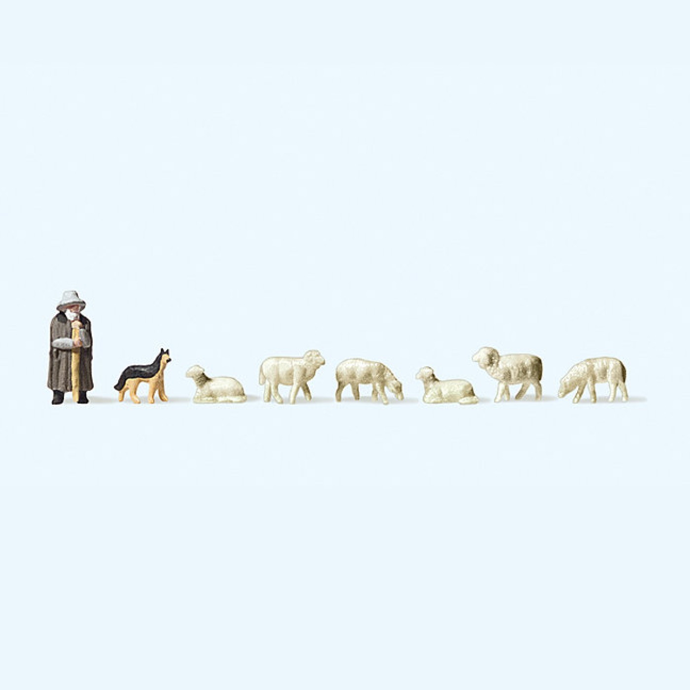 Z Gauge model railway sheep and Shepherd Preiser 88577