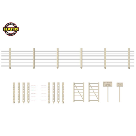 Model Concrete Fencing Posts And Gates for OO model railways