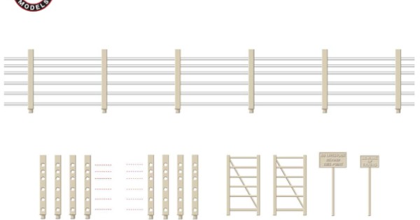 Model Concrete Fencing Posts And Gates for OO model railways