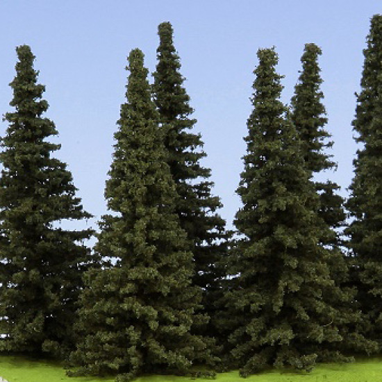 Model Pine and Spruce Trees 70mm tall from Model Scene SM070