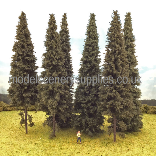 Model N gauge Pine and Spruce Trees 50mm tall
