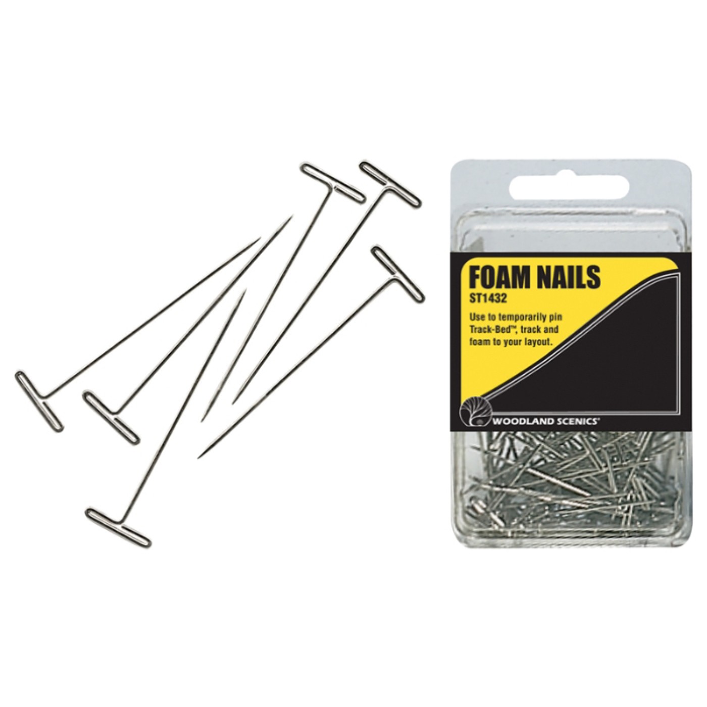 50mm T pin Foam Nails from Woodland Scenics ST1432