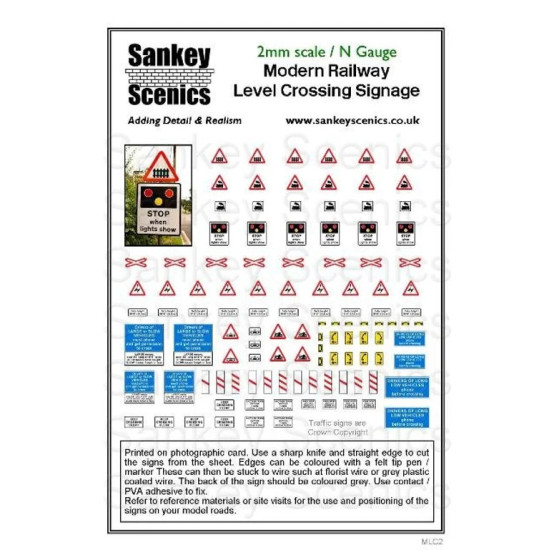 Model Modern Railway Level Crossing Signage N gauge
