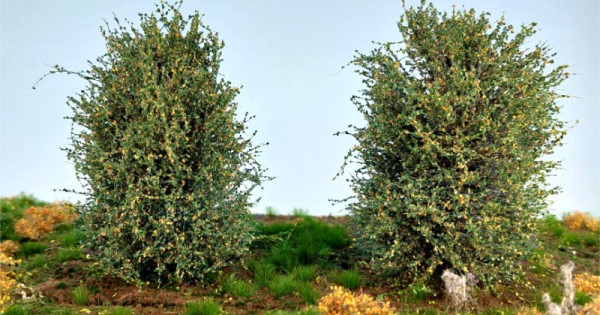 Model railway Bushes Early Autumn 100mm Tall Silhouette 350-43