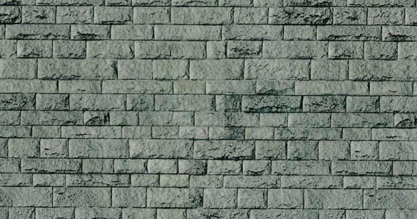 Model railway Embossed Stone Block Wall Card