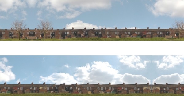 Model railway houses Backscenes Terraced Backs Pack 401