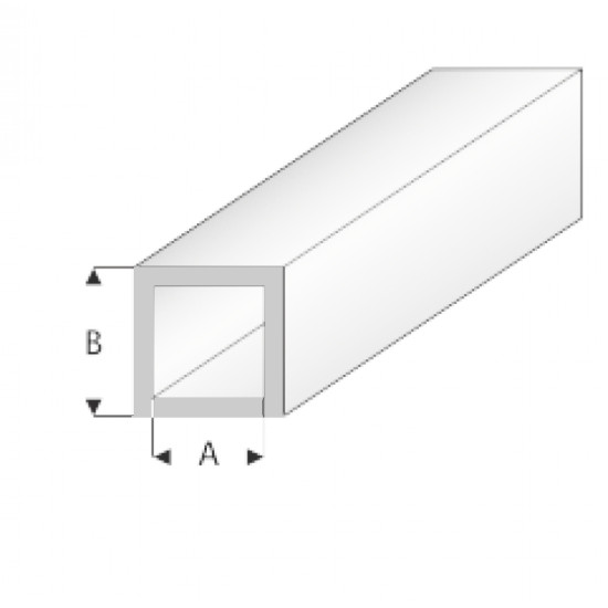 Clear Plastic Profile Square Tube