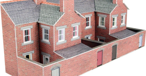 N Gauge Model Railway Low Relief Terraced House Backs in Red Brick ...