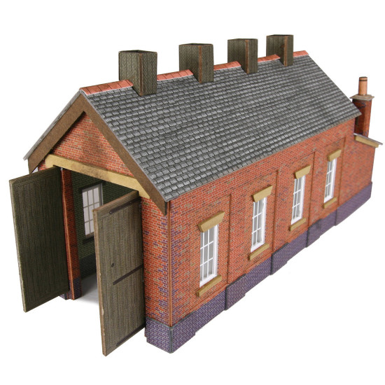 N gauge Engine Shed in red Brick Metcalfe PN931