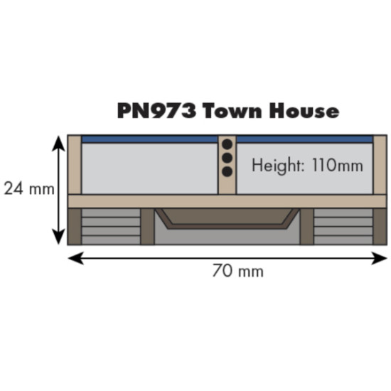 N GAUGE LOW RELIEF TOWN HOUSE Metcalfe PN973
