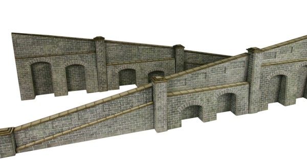 Tapered Retaining Wall in Stone OO