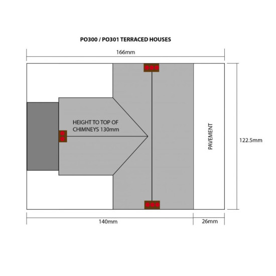 Model card kit Terraced Houses Stone OO Metcalfe PO301