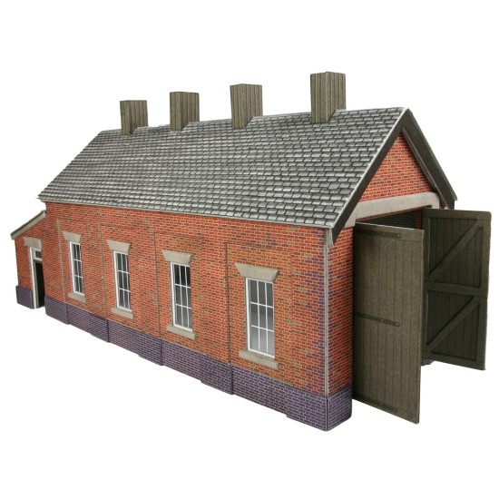 Single Track Red Brick Engine Shed OO
