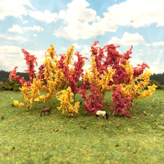 Model N gauge Trees or OO Saplings in Autumn shades