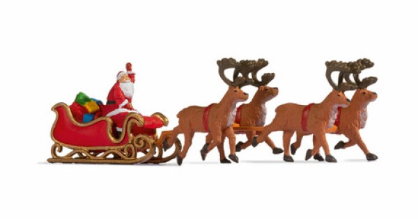 Model Father Christmas with Sleigh and Reindeer OO