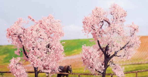 Model Almond or Cherry Trees 90mm tall