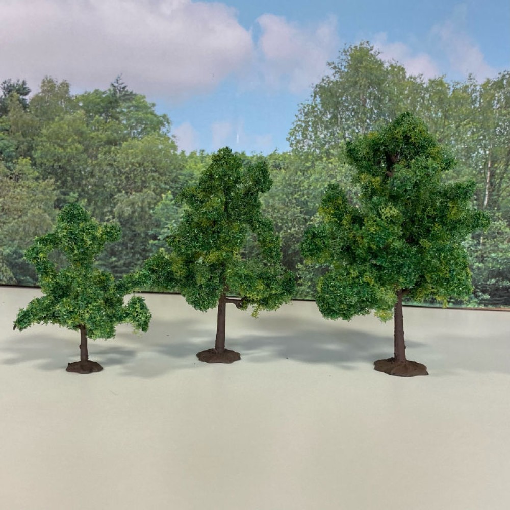 Model railway Deciduous Trees 16 Trees 40 - 100mm tall